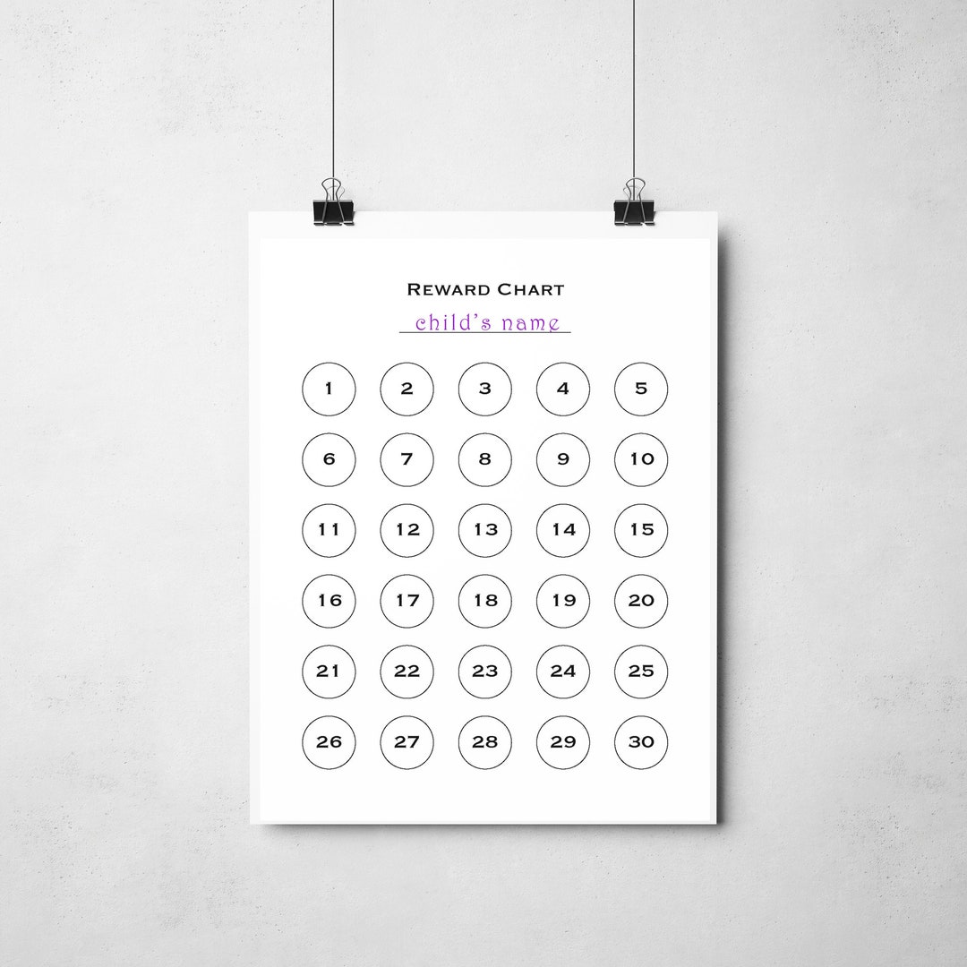 Printable Reward Chart For Kids Rewards Chart Goal Tracker Toddler 