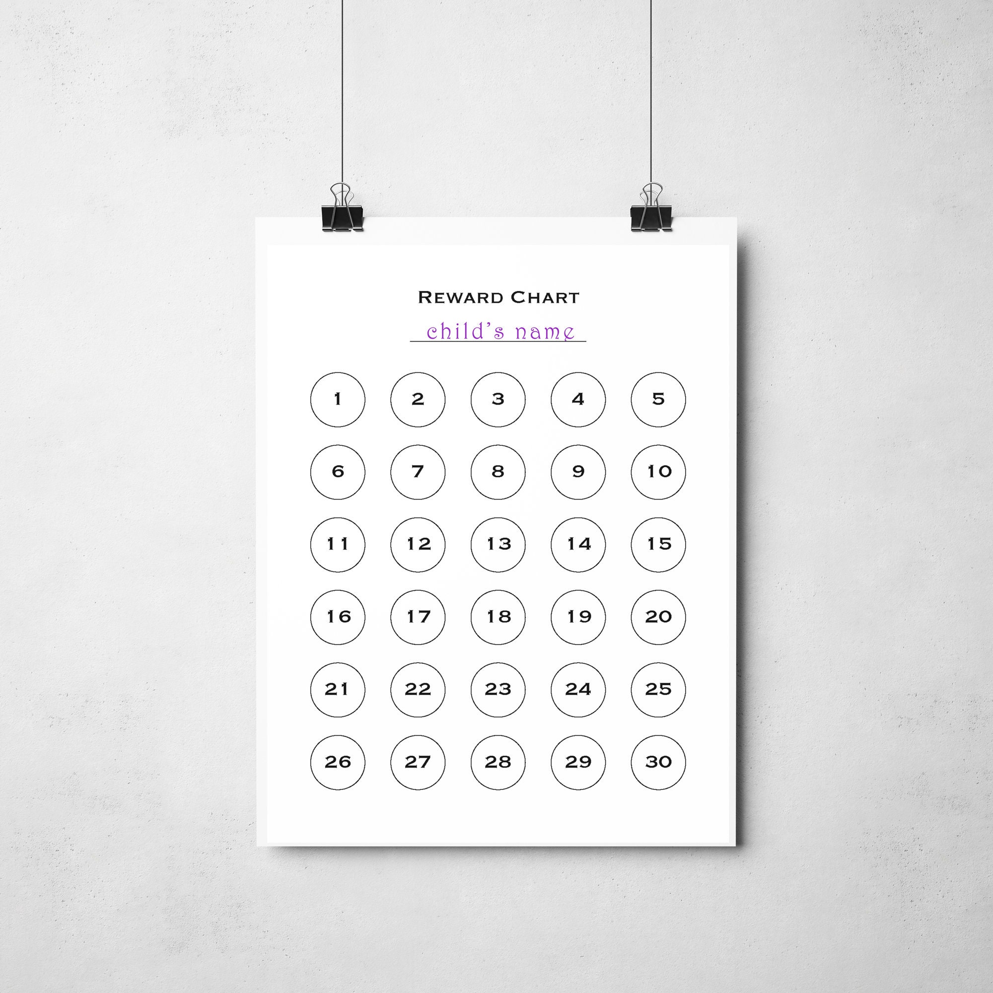 Printable Reward Chart for Kids, Rewards Chart, Goal Tracker, Toddler ...