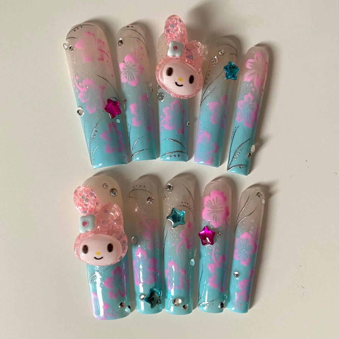 Y2K Tropical Gyaru Press-ons Nails - Etsy