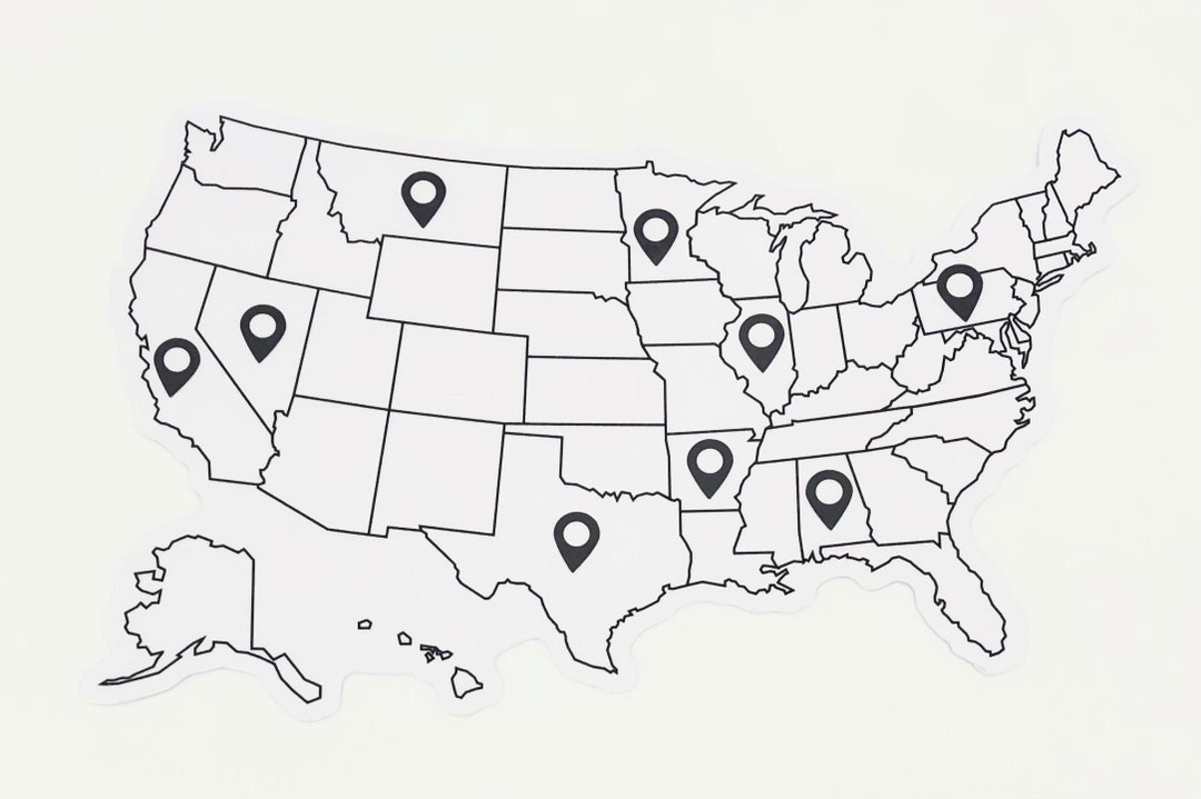 USA Map Travel Sticker - Etsy