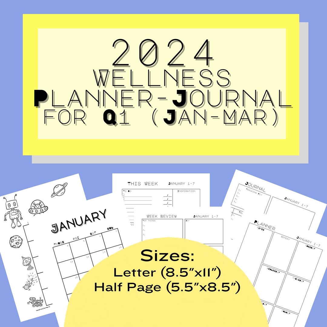2024 Planner Digital Download Guided Journal Three Month Journal Mood ...