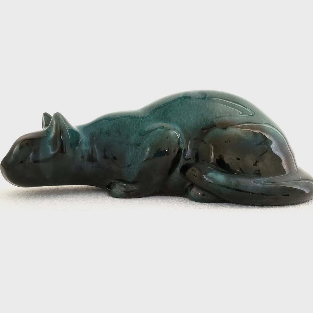Crouching Cat BMP Blue Mountain Pottery Made in Canada 11 - Etsy
