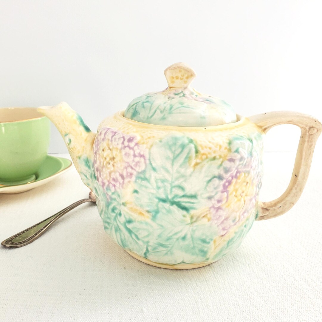 Avon Art Pottery Teapot, Made in England, Floral, Pastel Colours, Lilac ...