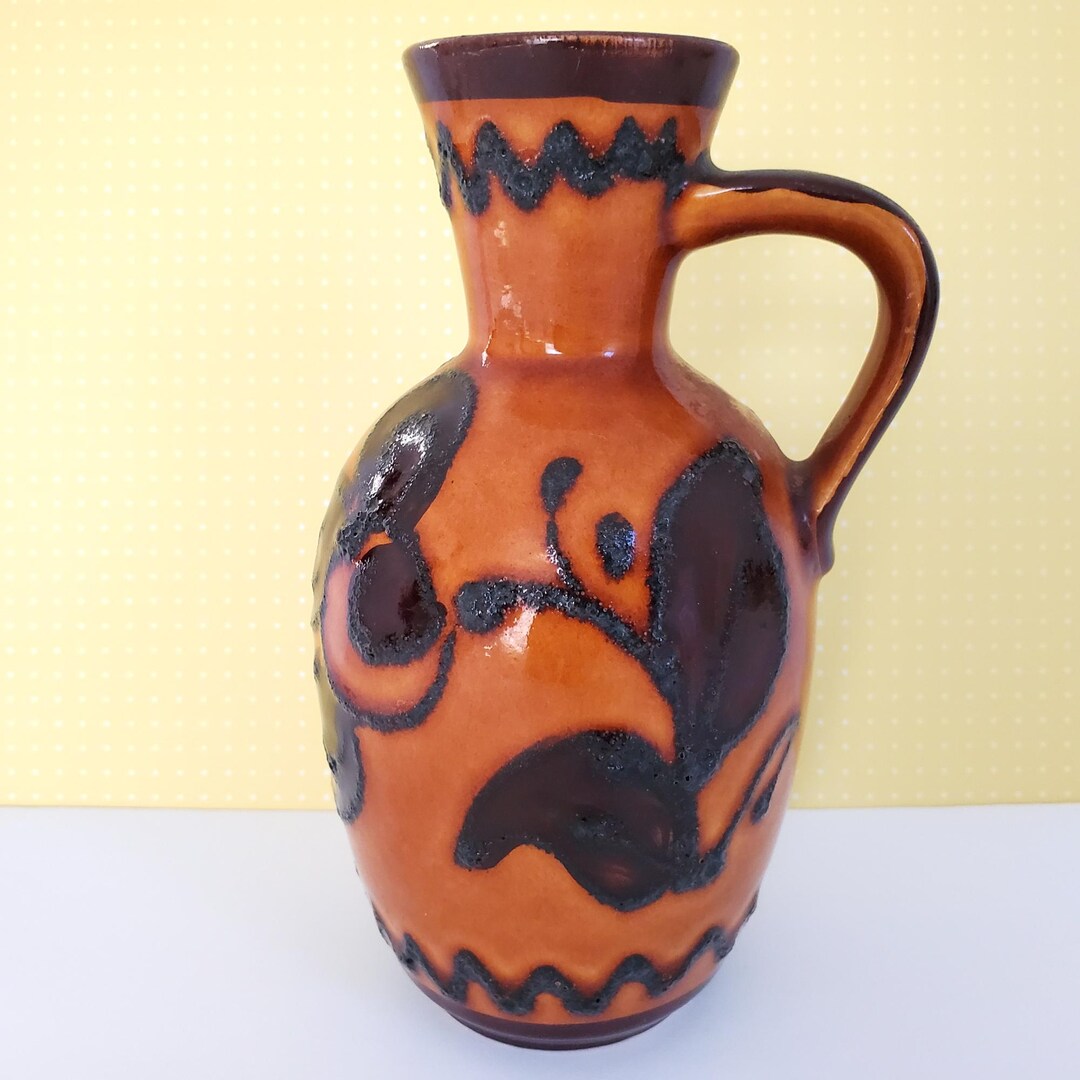 7” German Art Pottery Pitcher / Vase by Scheurich Keramik, Made in West ...