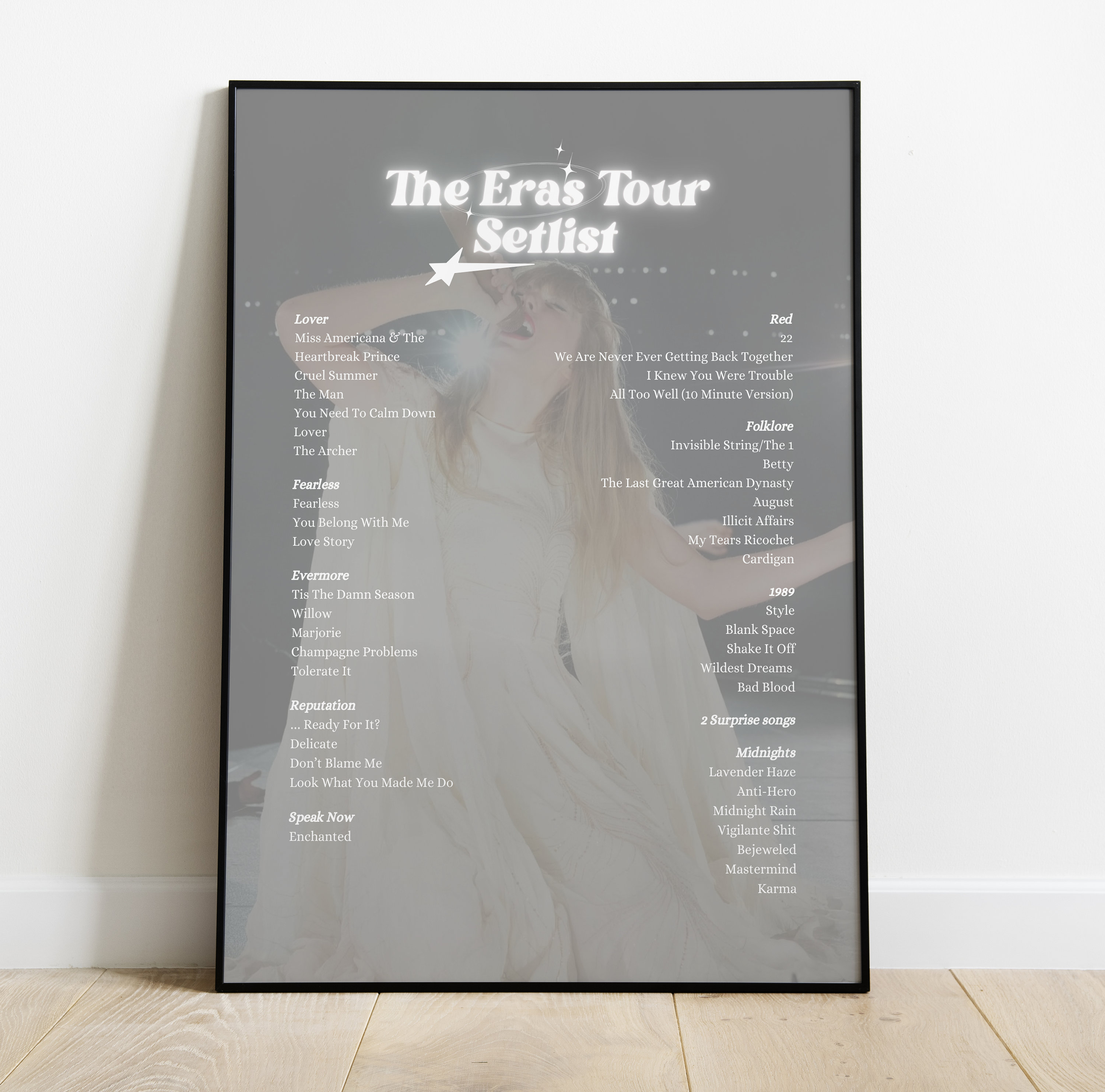 The Eras Tour Setlist Poster Folklore Edition, Taylor Wall Art sold by ...