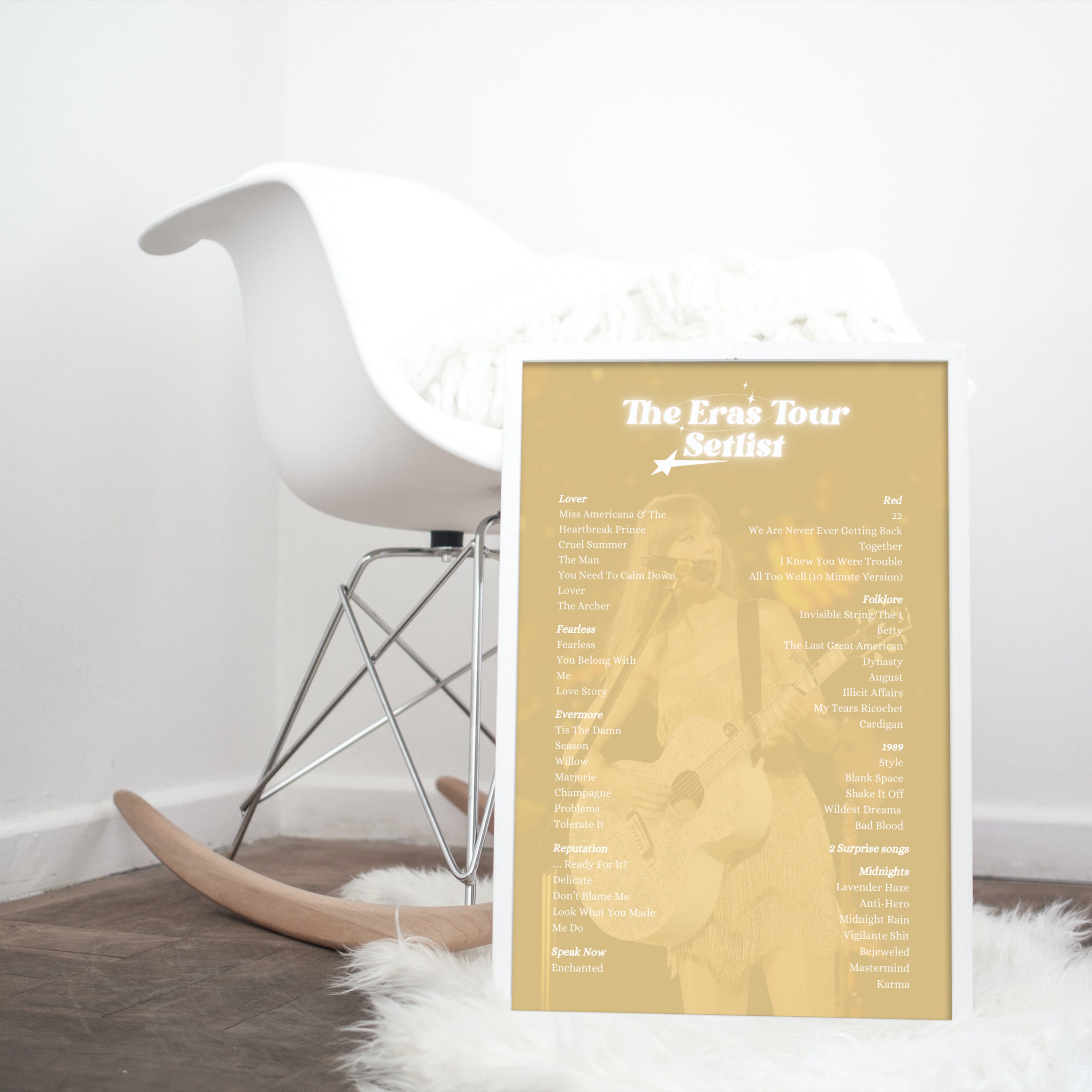 The Eras Tour Setlist Poster Fearless Edition, Taylor Wall Art sold by ...