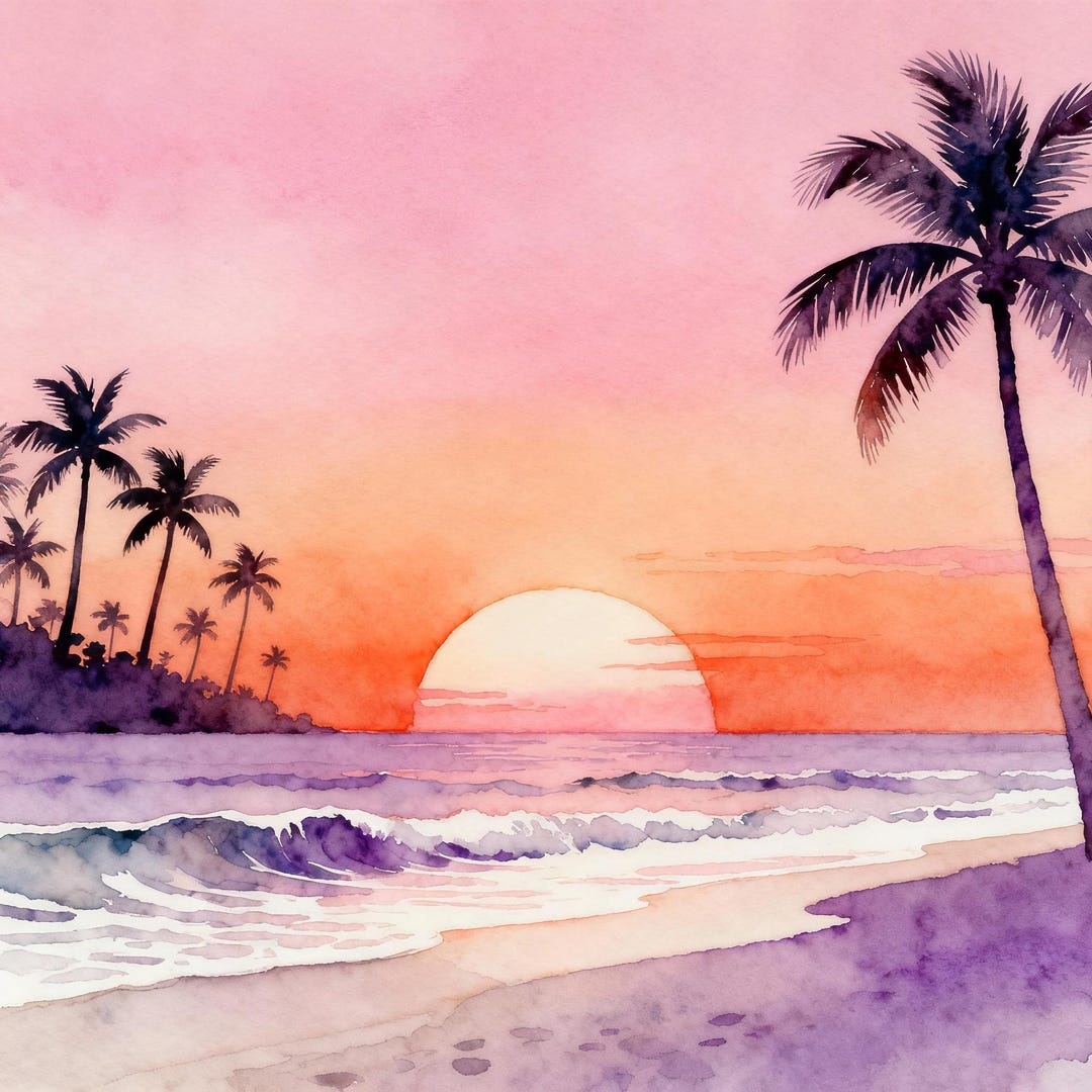 Sunset Florida Beach Digital Print - Instant Download Wall Art Decor - Etsy