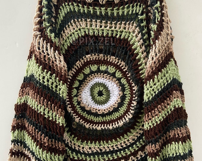 Eye Design off the Shoulder Handmade Crochet Sweater - Etsy