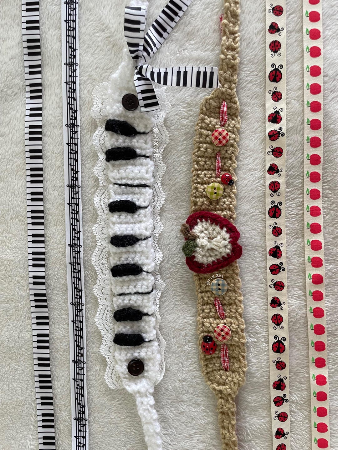 Apple Headband | Piano Headband | Whimsical Twee | Crochet Headbands - Etsy