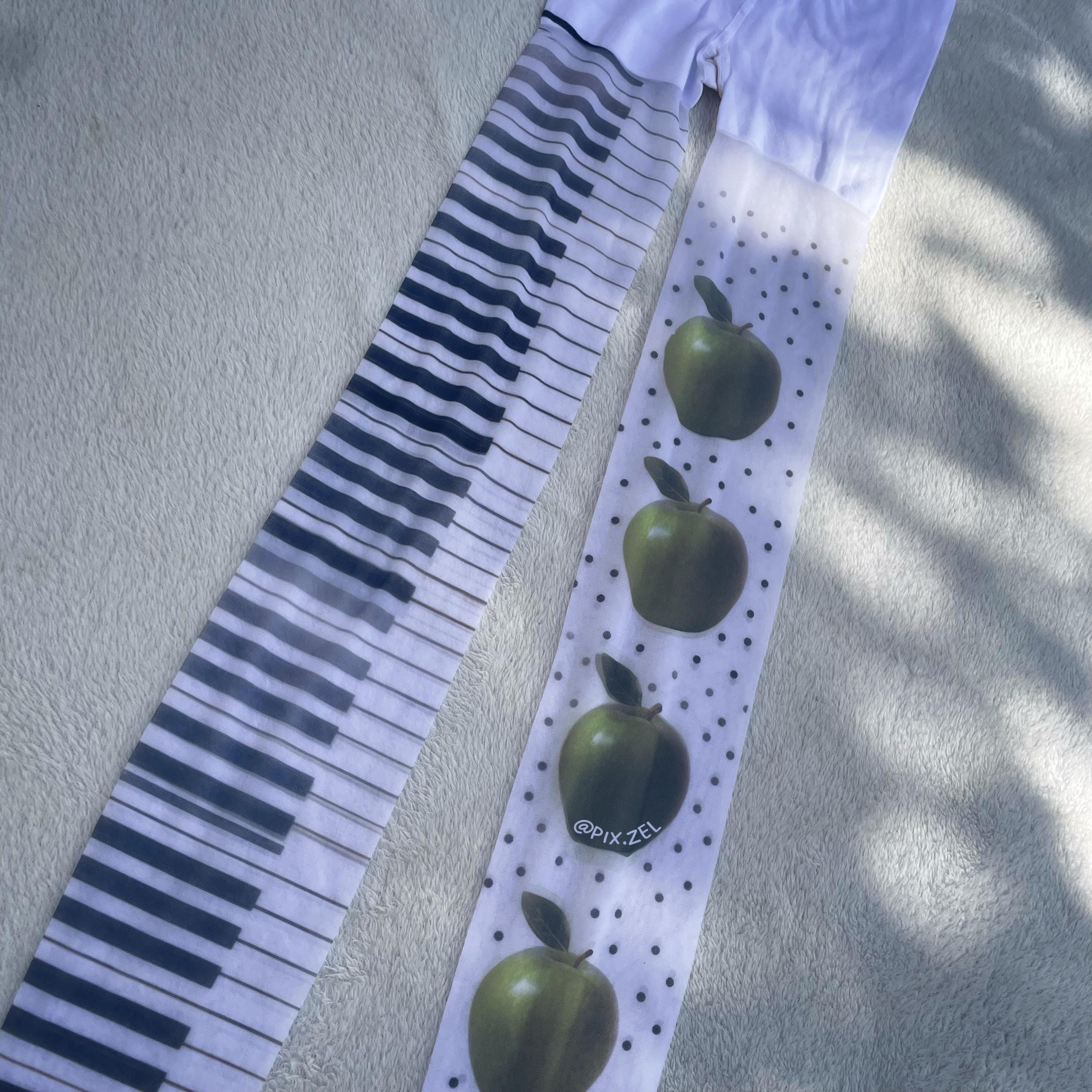Apple X Piano Tights | Handmade Design | Red Apple | Whimsical Twee ...