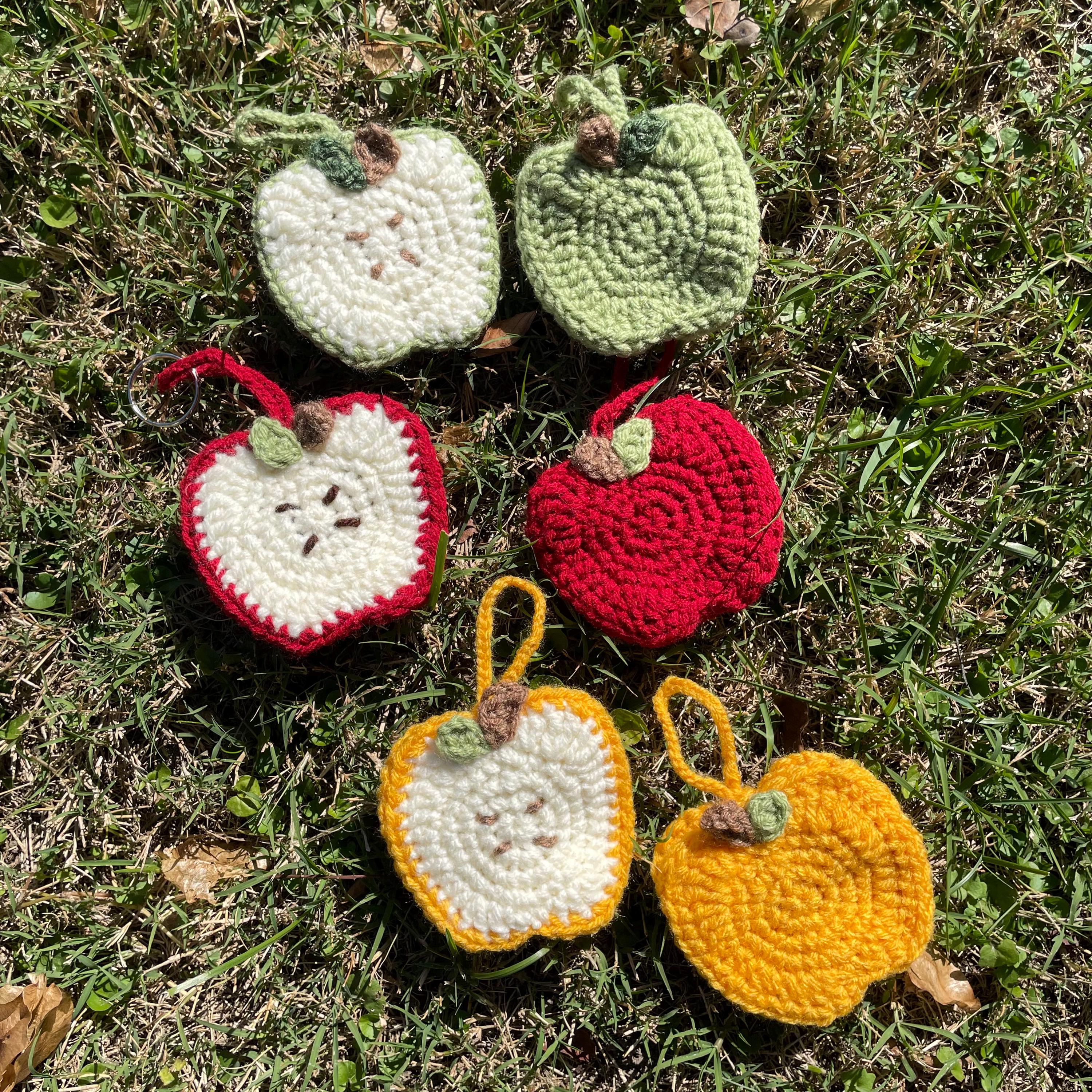 Apple Pouch Pattern | Crochet Apple Keychain | Bag Accessory | Apple ...