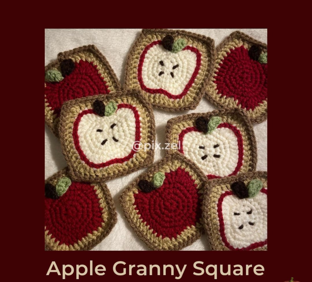 Apple Granny Square | Crochet Apple Keychain | Bag Accessory | Apple ...