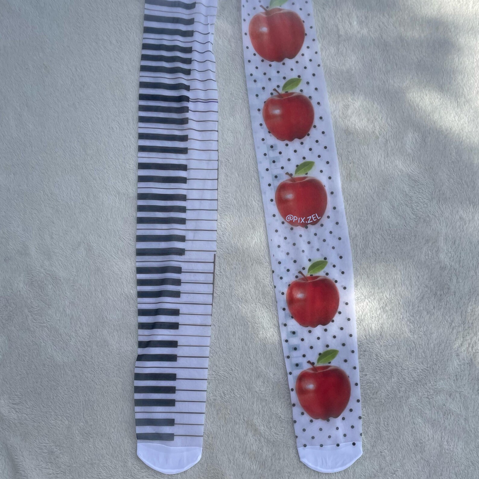 Apple X Piano Tights | Handmade Design | Red Apple | Whimsical Twee ...
