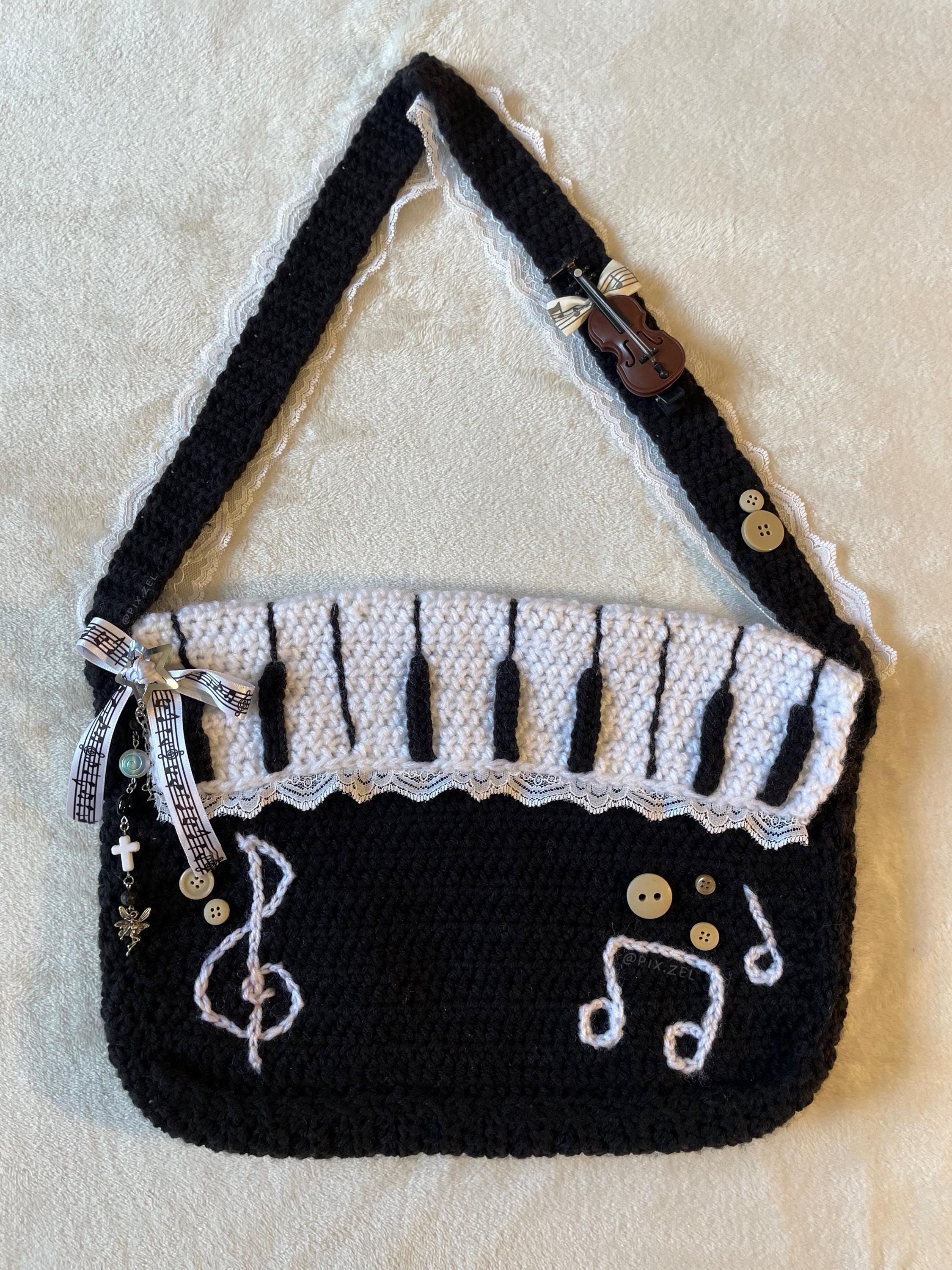 Piano Bag | Piano Messenger Bag | Whimsical Twee | Crochet Pattern ...