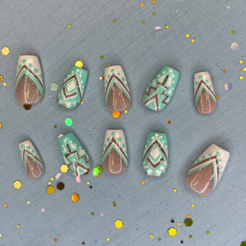 Western Fake Short Nails - Etsy