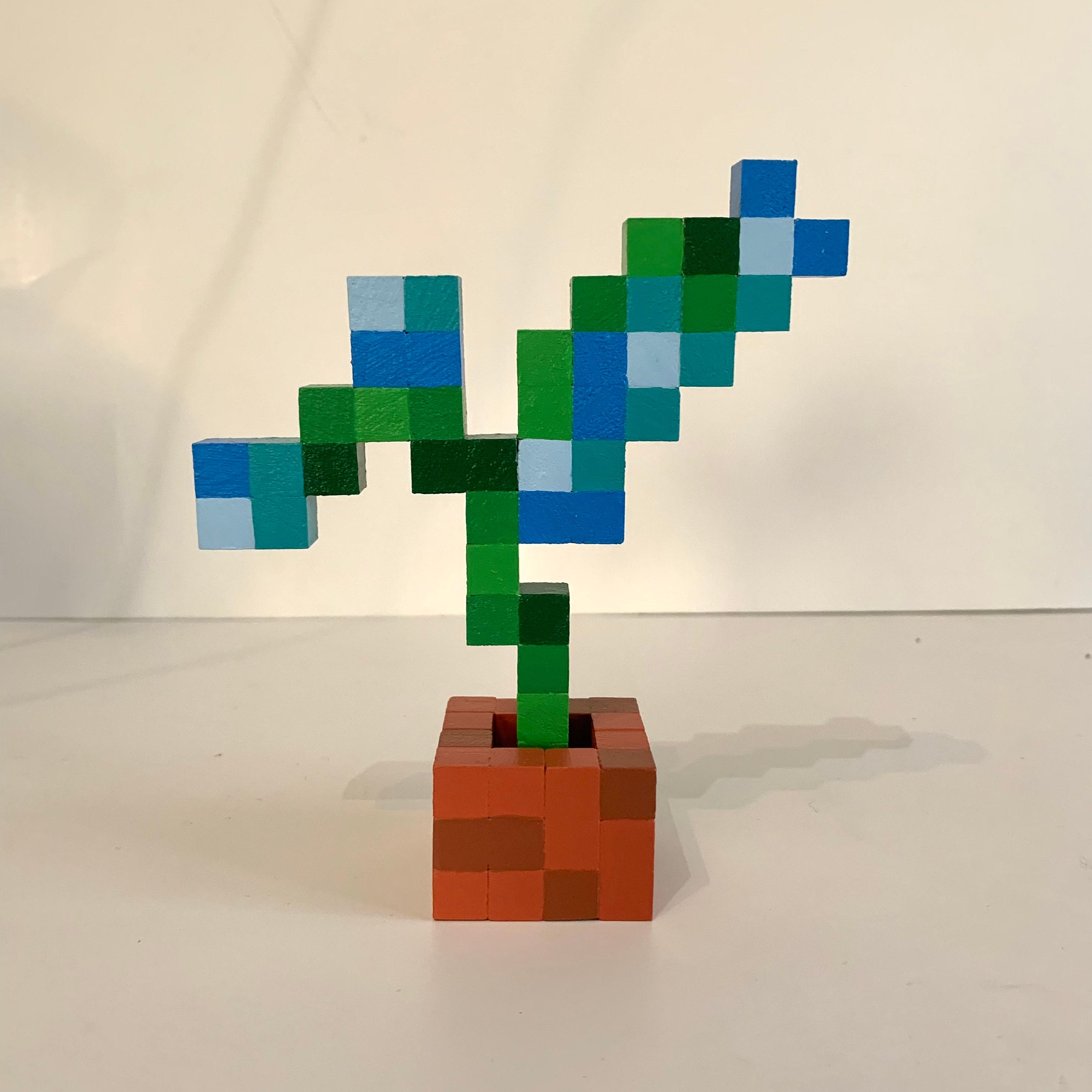 Minecraft Blue Orchid in Flower Pot - Etsy