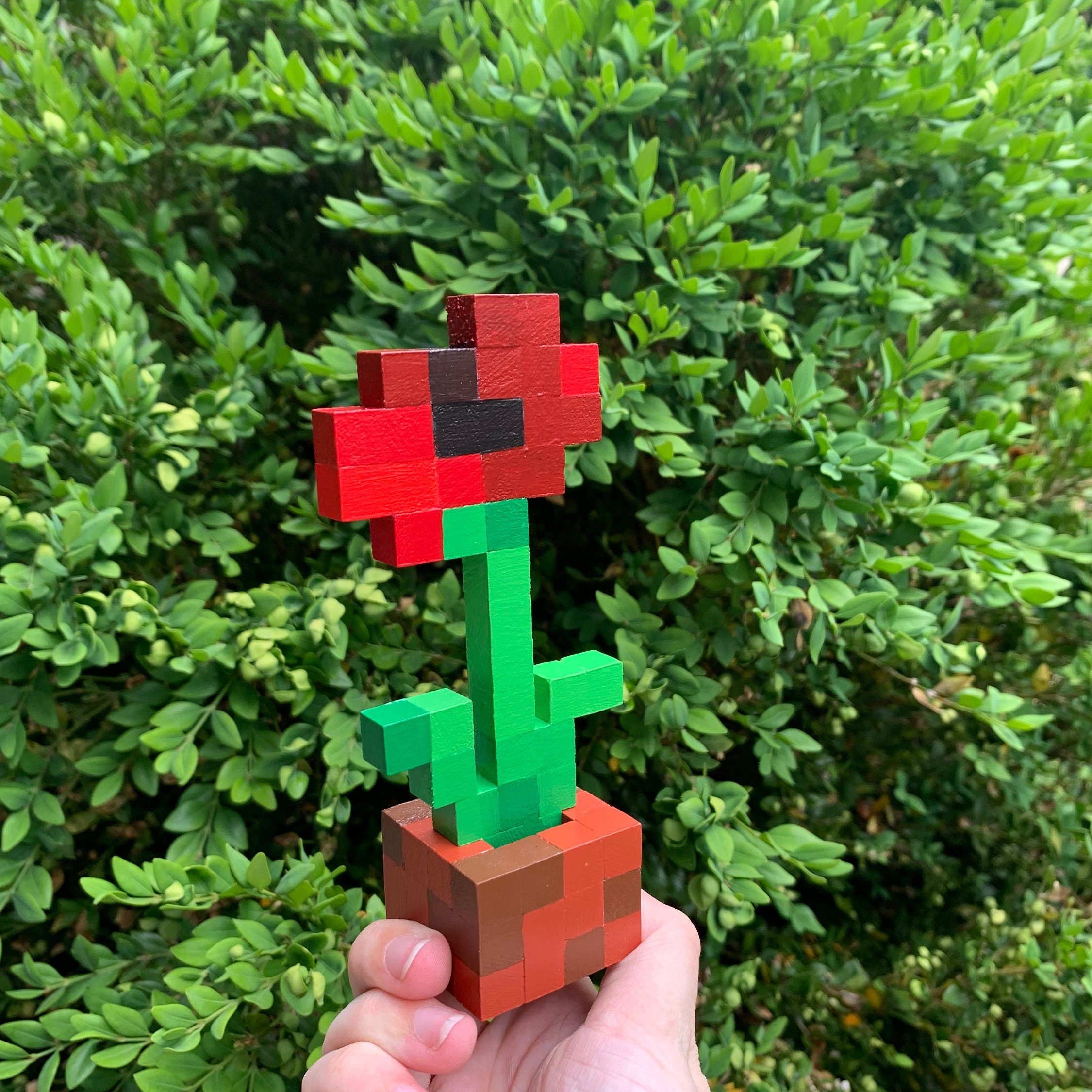 Minecraft Poppy in Flower Pot - Etsy