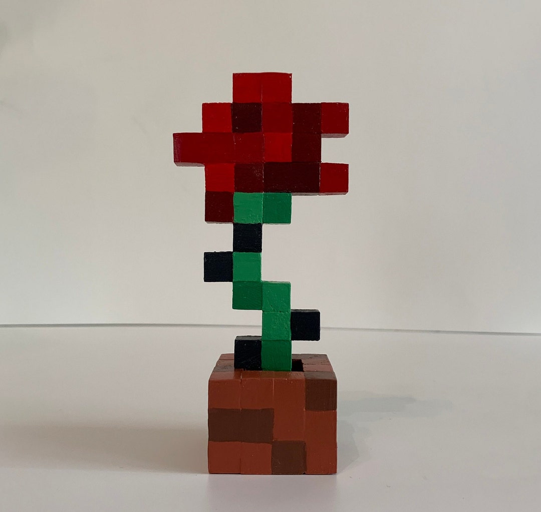 Minecraft Rose in Flower Pot - Etsy