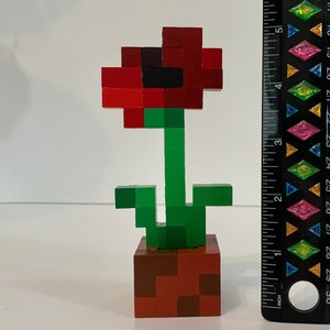 Minecraft Poppy in Flower Pot - Etsy