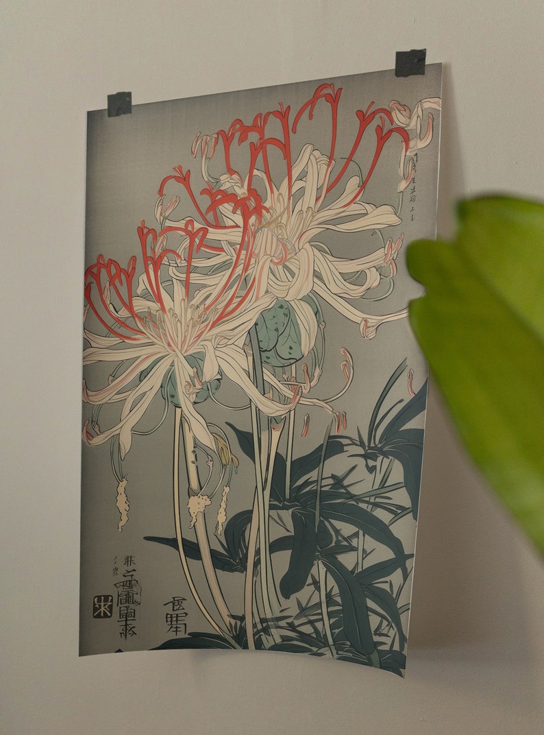 Spider Lily Japanese Digital Print Woodblock Art Japanese - Etsy