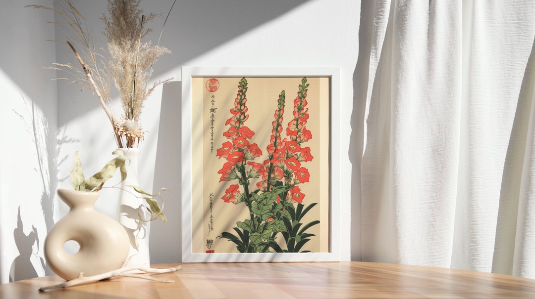 Snapdragon INSTANT DOWNLOAD Japanese Digital Print - Woodblock Art ...
