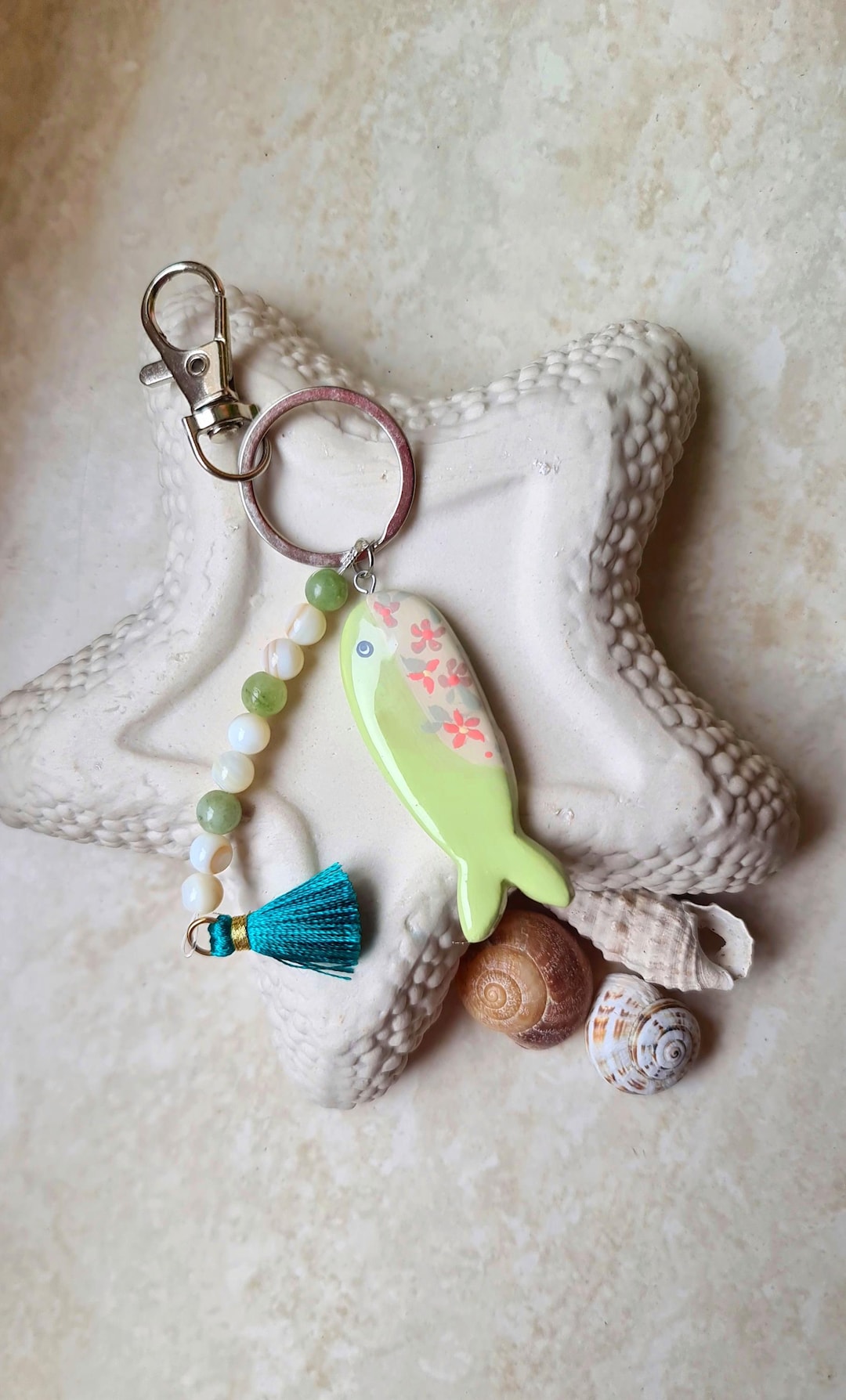Handmade Clay Keychain , Air Dry Clay, Hand-painted Keychain, Resin ...