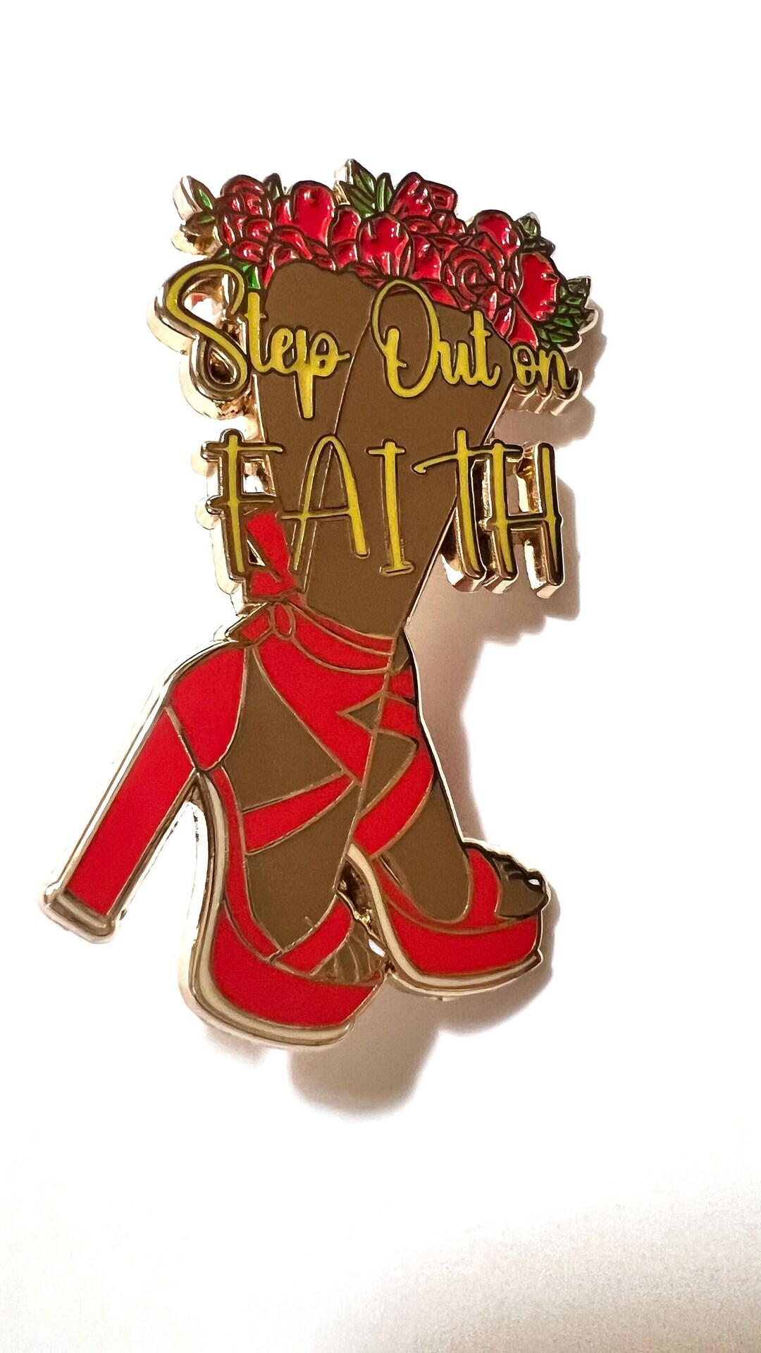 Step Out on Faith Enamel Pin, Inspirational Shoe Lapel Pin, 2 Inches - Etsy