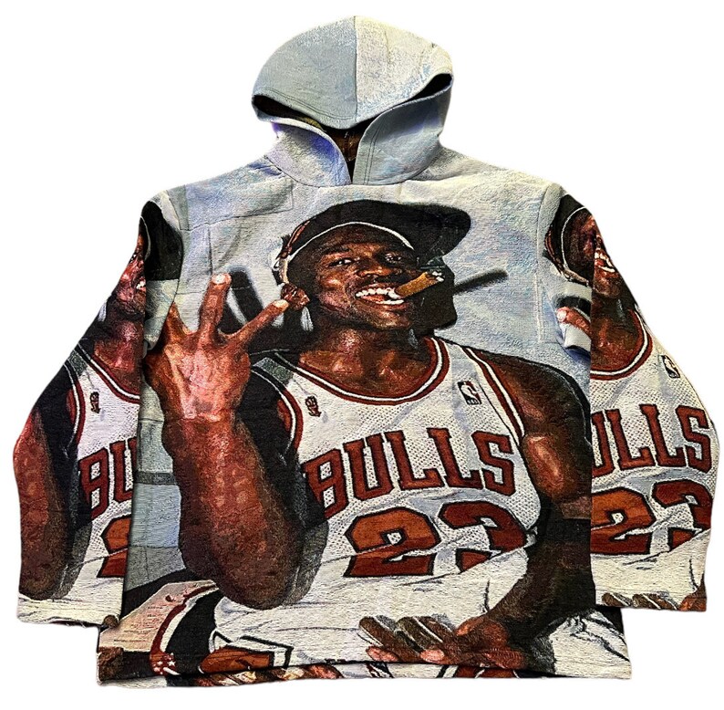 Michael Jordan 4 Rings Championship Tapestry Hoodie Mens Size Large - Etsy