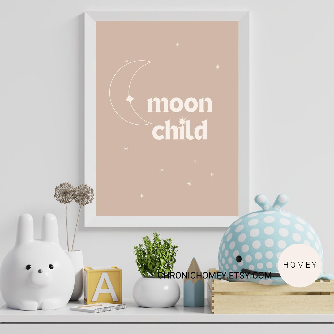 Moon Child Poster - Boho Style Printable Wall Art Earthy Tones ...