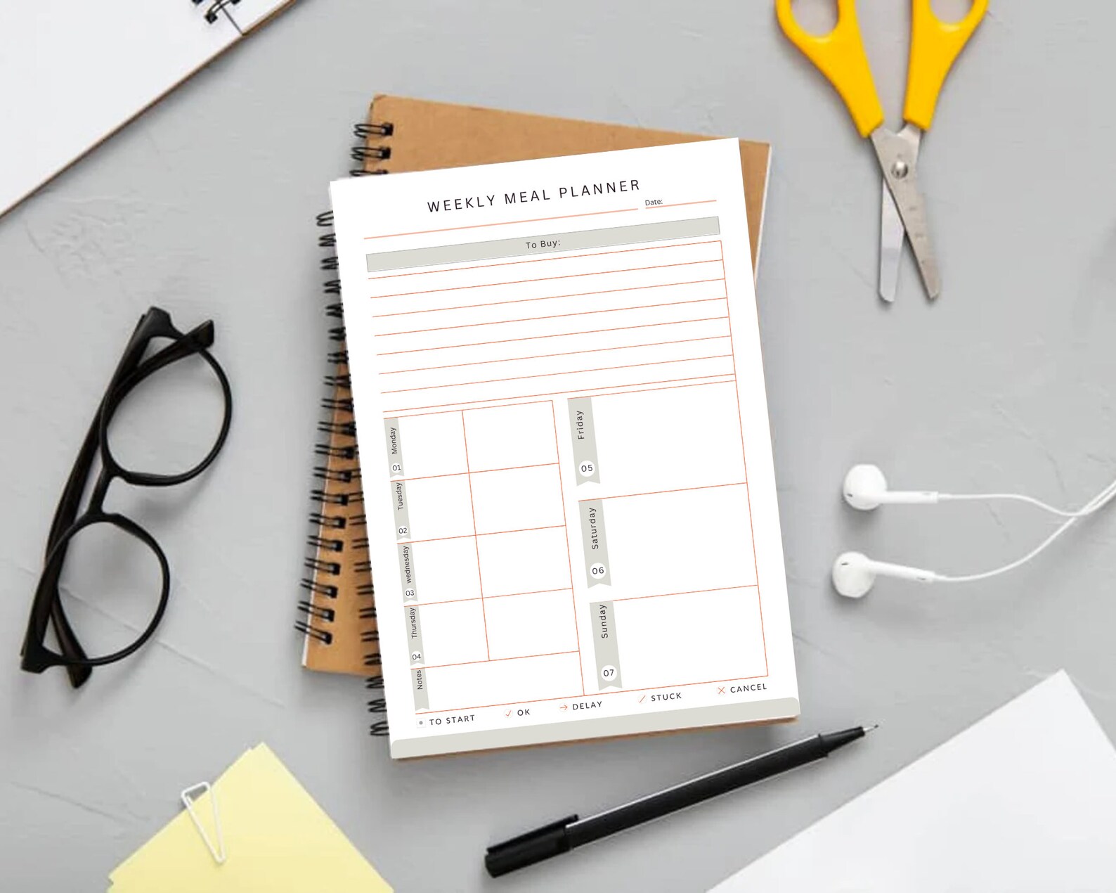 Printable Meal Planner, PDF Printable Menu Planner, Instant Download - Etsy