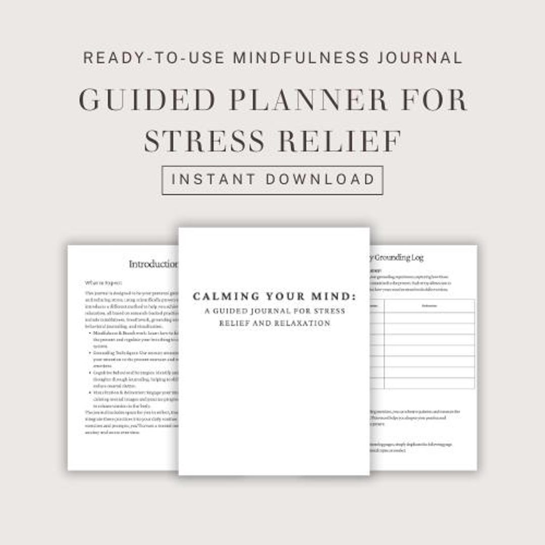 Calming Your Mind Digital Journal | Guided Mindfulness Planner | Stress ...