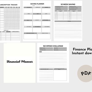 Finance Planner Bundle | Digital PDF, Fillable | Budget Tracker Bundle ...
