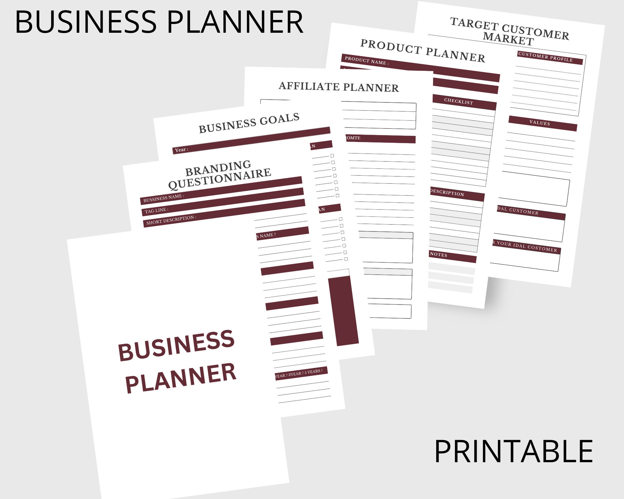 Business Planner Printable | Business Planner PDF | Business Planning ...