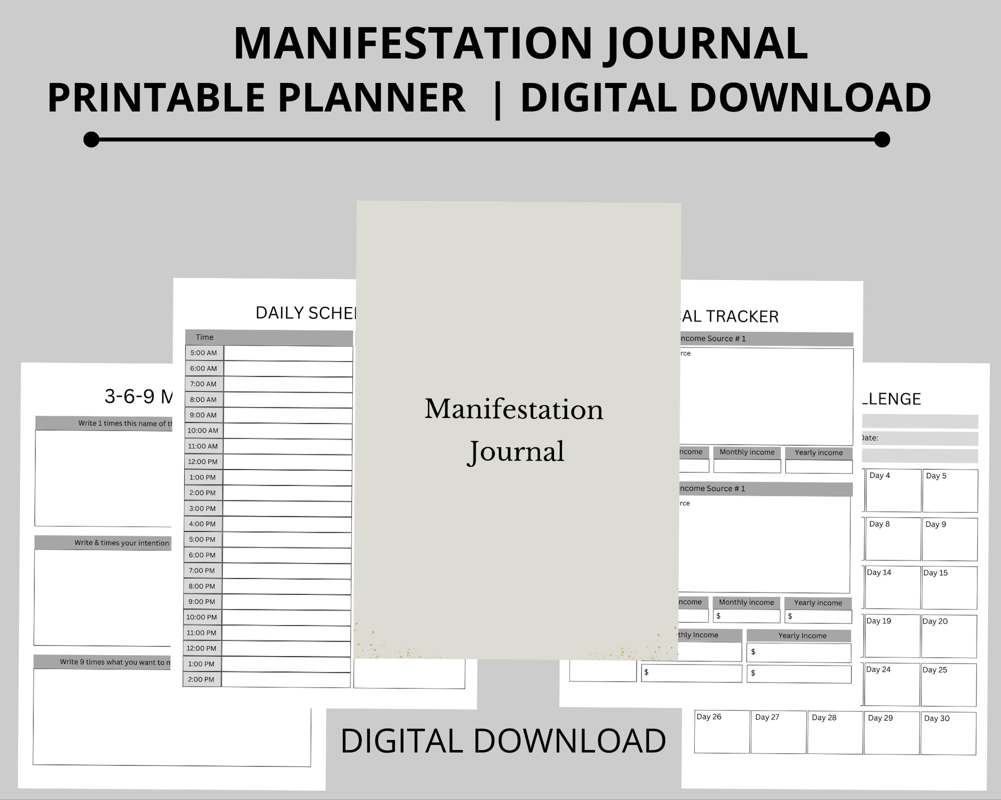 Manifestation Journal, Printable Manifestation Journal, Guided ...