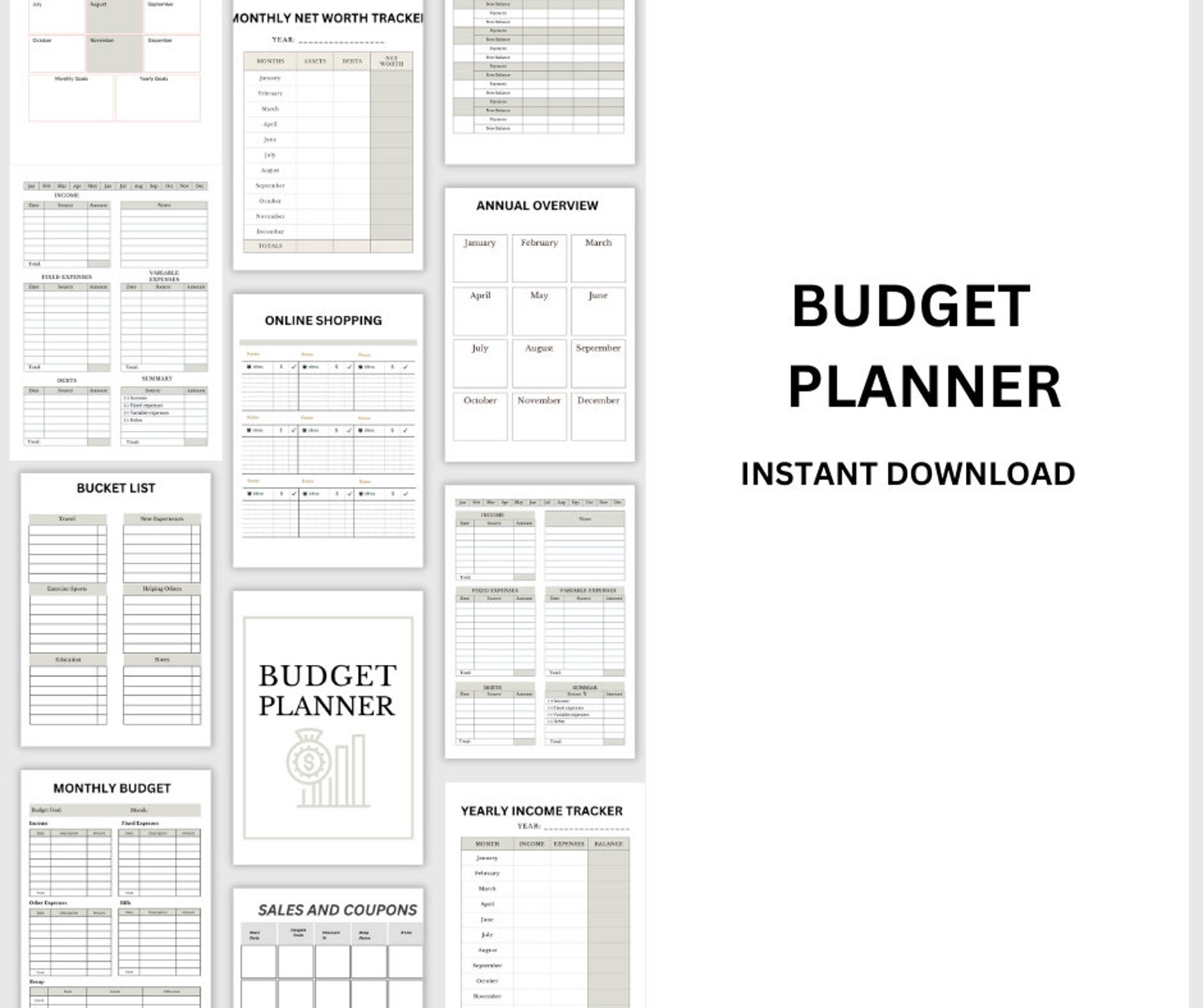 Budget Planner | Printable Planner | Finance Template Sheet | Income ...