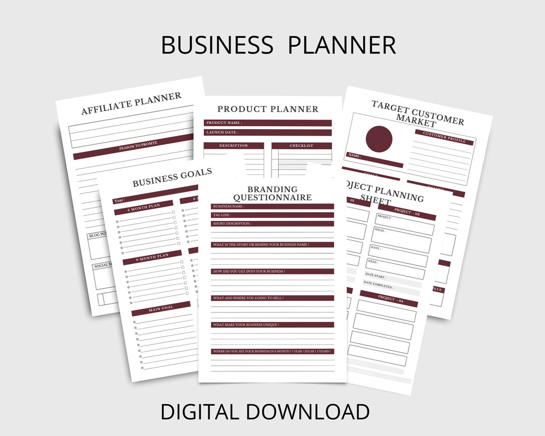 Business Planner Printable | Business Planner PDF | Business Planning ...
