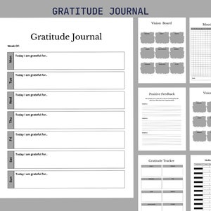 Gratitude Journal Printable BUNDLE! Mindfulness Log, Gratitude Template ...