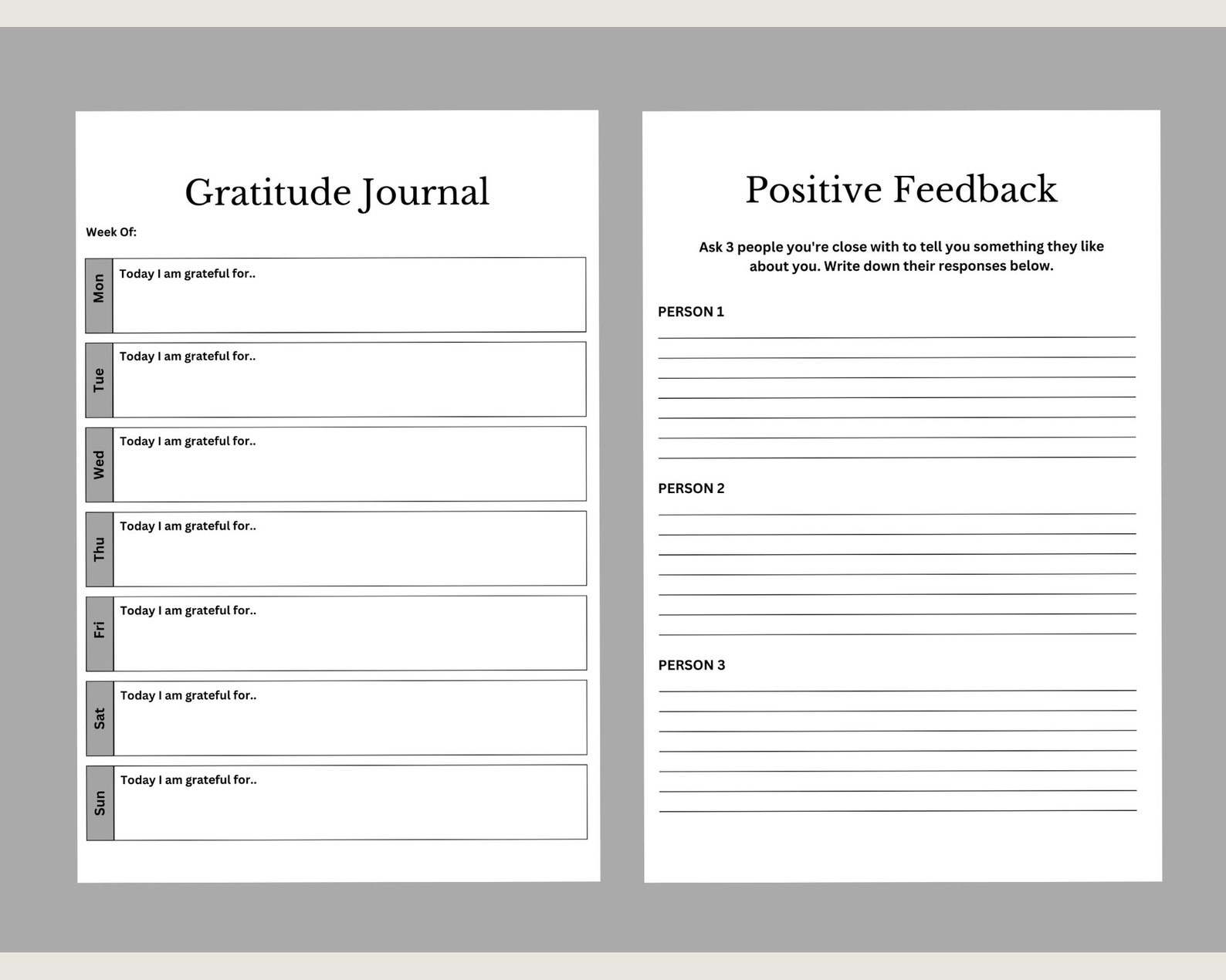 Gratitude Journal Printable BUNDLE! Mindfulness Log, Gratitude Template ...