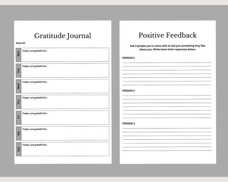 Gratitude Journal Printable BUNDLE! Mindfulness Log, Gratitude Template ...