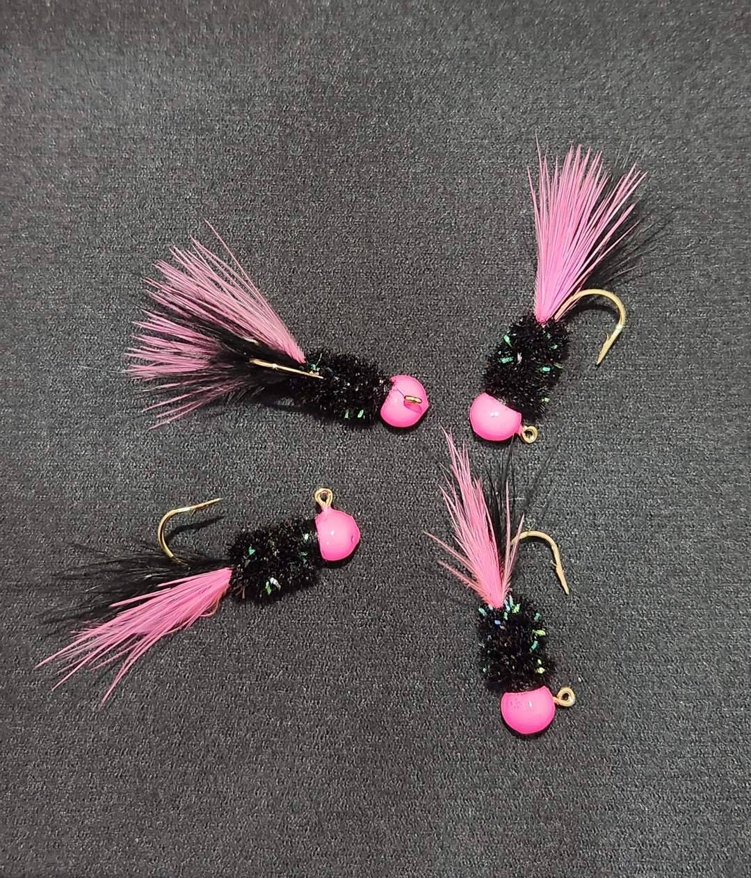 Handmade Crappie Jigs Black/pink (multiple Sizes) - Etsy