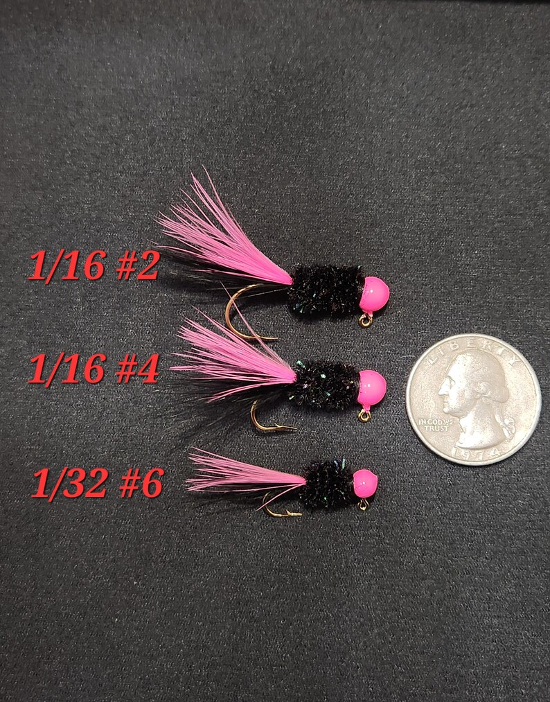 Handmade Crappie Jigs Black/pink multiple Sizes - Etsy