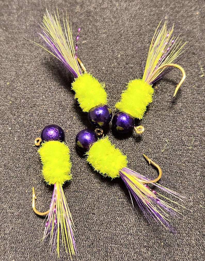 Handmade Crappie Jigs Electric Plum (multiple Sizes Available) - Etsy
