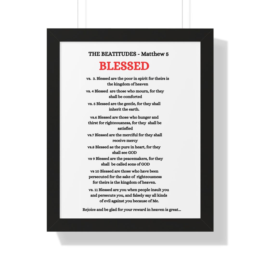 The Beatitudes-blessing-framed Vertical Poster - Etsy Canada