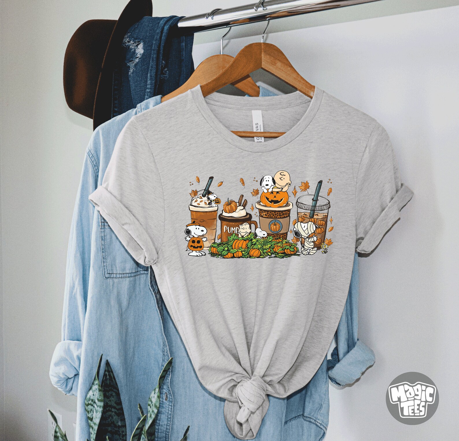 Halloween Snoopy Coffee Cups Shirt, Snoopy Fall Coffe Cups Shirt ...