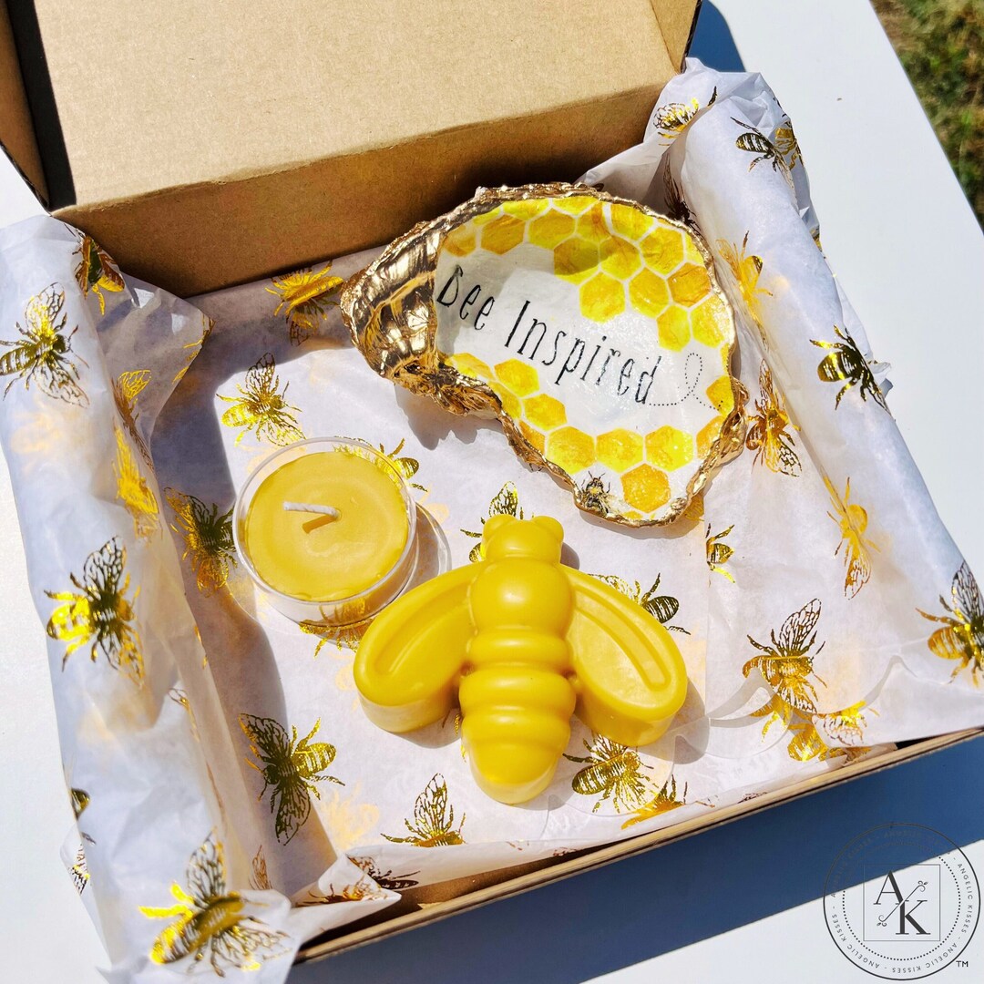 Bee Inspired Gift Box Bee Oyster Shell Decoupage Oyster Beeswax Wax ...