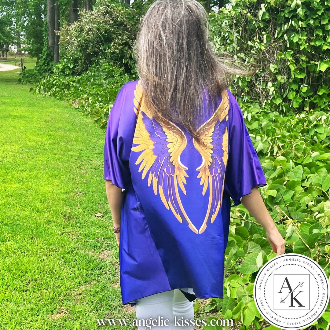 Violet Angel Wing Kimono Robe | Handsewn | Violet Ray Angel | Zaneta Ra ...