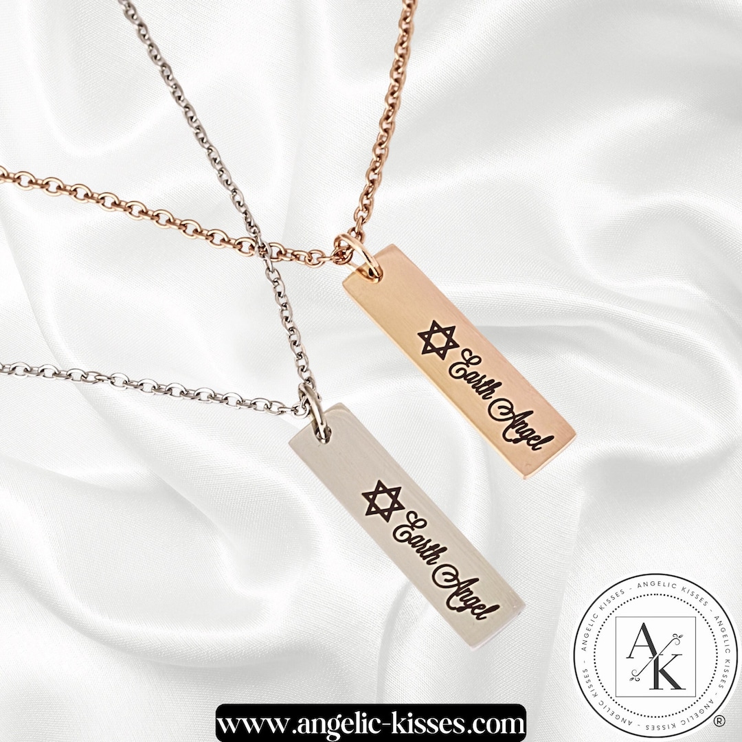 Jewish Angel Necklace | Hebrew Earth Angel | Jewish Gift | Star of ...
