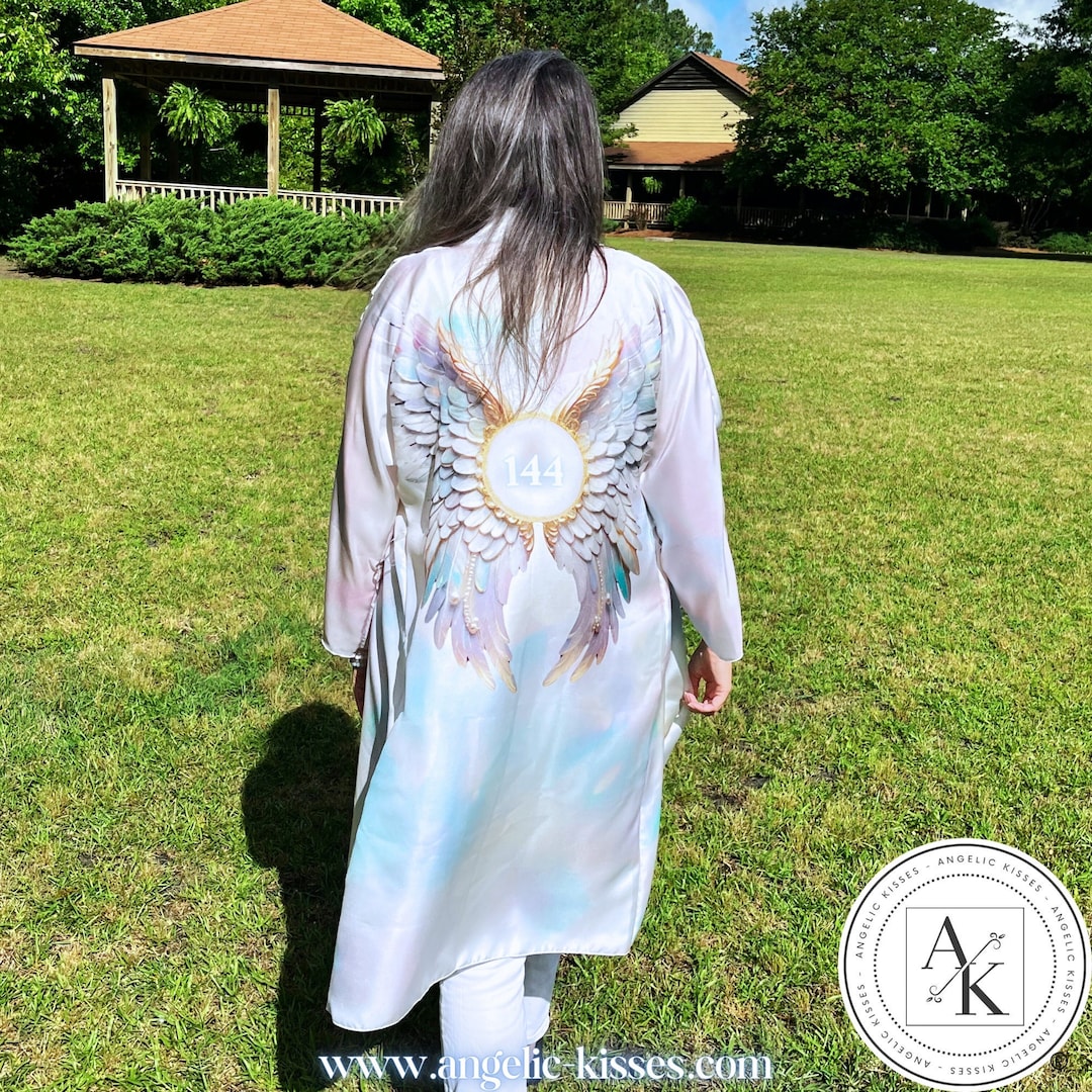 144 Angel Wing Silk Kimono Robe Seraphim Angels Silk Robe Angel Wing ...