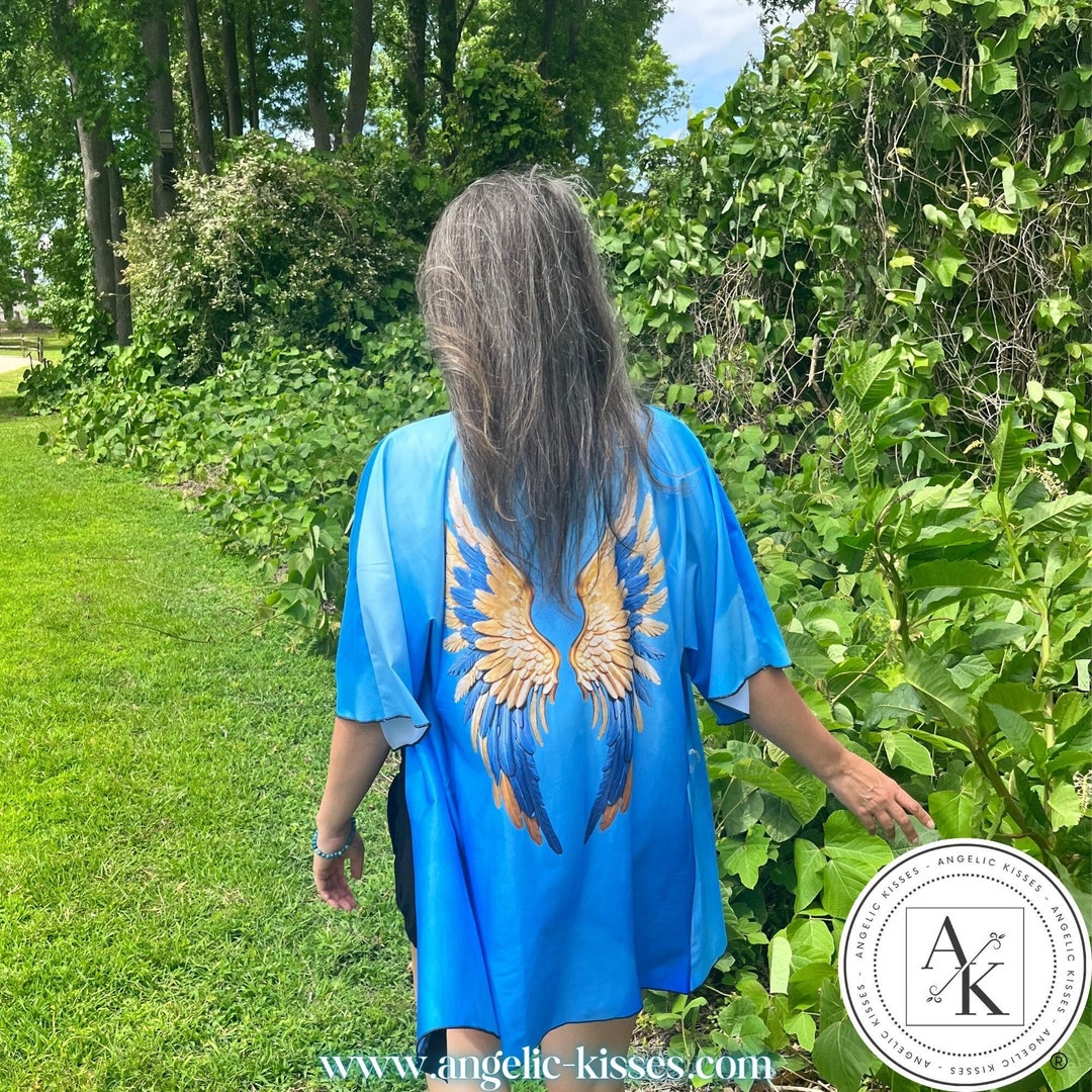 Blue Angel Wing Kimono | Handsewn | Zaneta Ra Art | Archangel Michael ...