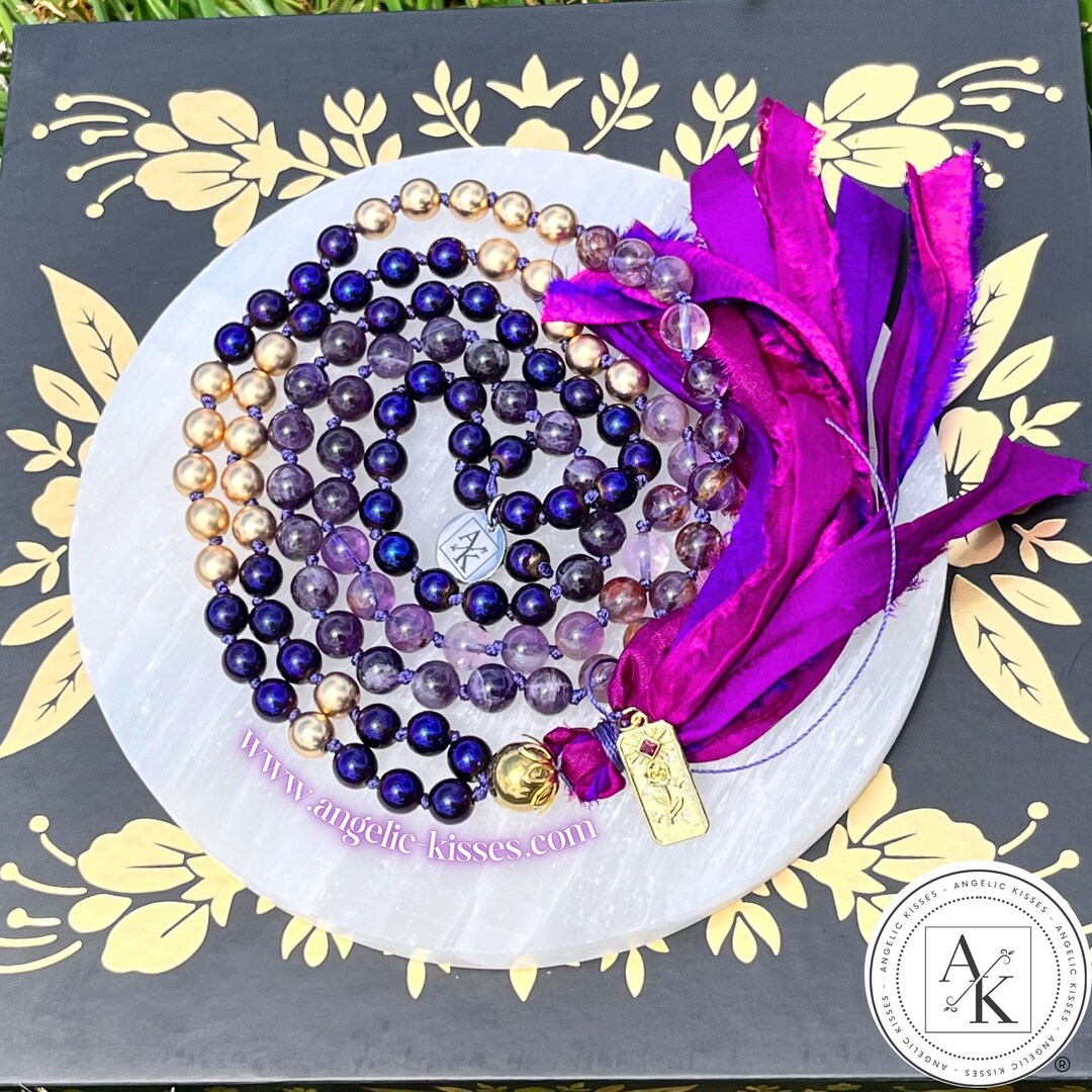 Violet Rose Priestess Mala | Violet Angel Ray | Transmutation Mala ...